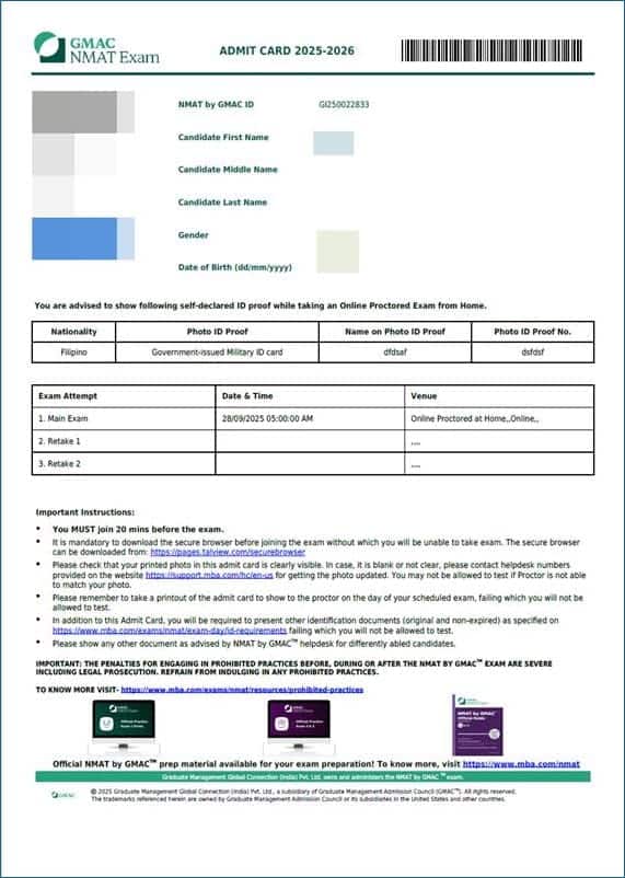 NMAT Admit Card 2025 Available: Download Hall Ticket at mba.com ...